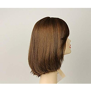 Freeda European human hair wig - Liberty Light Brown with Blended Lowlights and Highlights Skin Top Size S