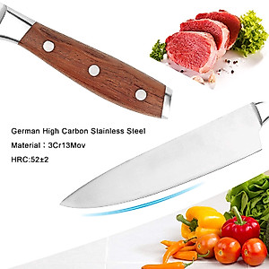 8 Inch Chef Knife Sharp Japanese Kitchen Knife Rosewood Handle Professional German 1.4116 Steel Meat Fish Cleaver Knife