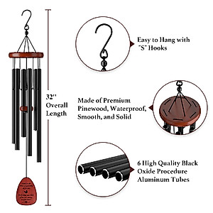Wind Chimes for Outside, Sympathy Wind Chime for Loss of Loved One Mother Father Memorial Wind Chime Outdoor Sympathy Gift Memorial Gifts Bereavement Gift for Condolence/Funeral (32 Inch)