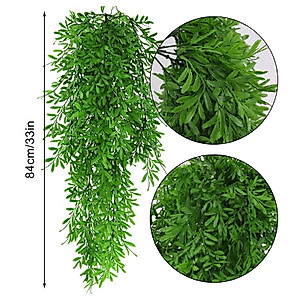 Artificial Hanging Plants Fern Vine,Fake Plants Ivy Leaves,Faux Ivy Ferns Hanging Plant Willow Rattan,Faux Foliage Greenery Decor for Wall Home Room Garden Wedding