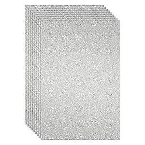 24 Sheets Silver Glitter Cardstock Paper for Scrapbooking, Arts, DIY Sparkle Crafts, 250gsm, Double-Sided (8 x 12 In)