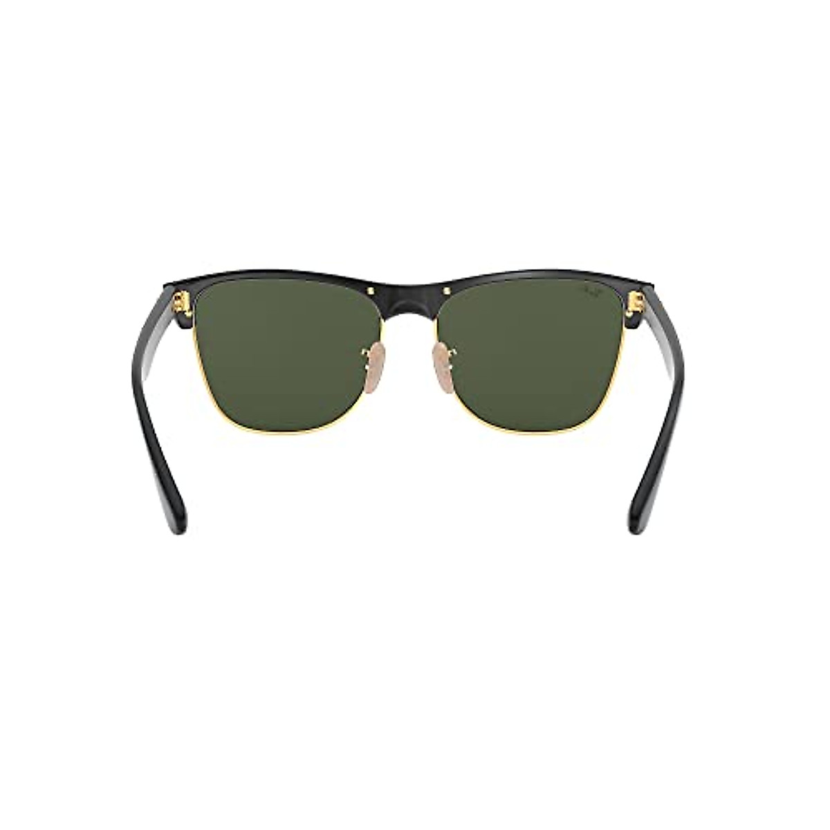 Ray-Ban RB4175 Clubmaster Oversized Square Sunglasses, Demi Gloss Black On Gold/G-15 Green, 57 mm