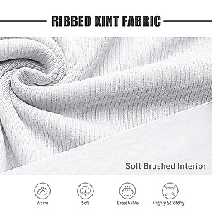 Zengjo Mens Thermal Long Sleeve Shirt Mock Turtleneck(White,L)