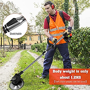 Cordless Weed Eater Grass Trimmer, 24V Foldable Cordless String Grass Trimmer, Electric Weed Brush Cutter, Adjustable Machine Head, for Lawn, Yard, Garden, Bush Trimming & Pruning (Black)