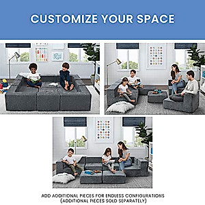 Delta Children Cozee 4-Piece Customizable Sectional Sofa Set, Grey