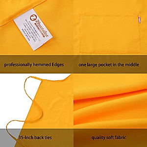 Zihuatailor Orange Yellow Apron for Women with Pockets | Lightweight and Adjustable Apron