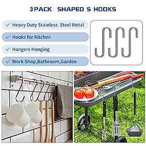 Grill Brush and Scraper Bristle Free, Grill Brush for Outdoor Grill, 17" Stainless Steel BBQ Brush for Grill Cleaning, Grill Accessories Gifts for Men, Hooks Included