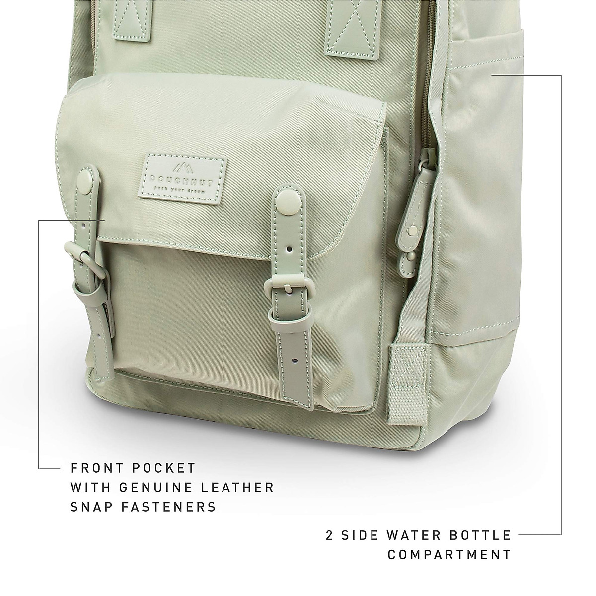 Doughnut Macaroon Nature Pale Series 16L Travel School Ladies College Girls Lightweight Commuter Casual Daypacks Bag Backpack (Hazy)