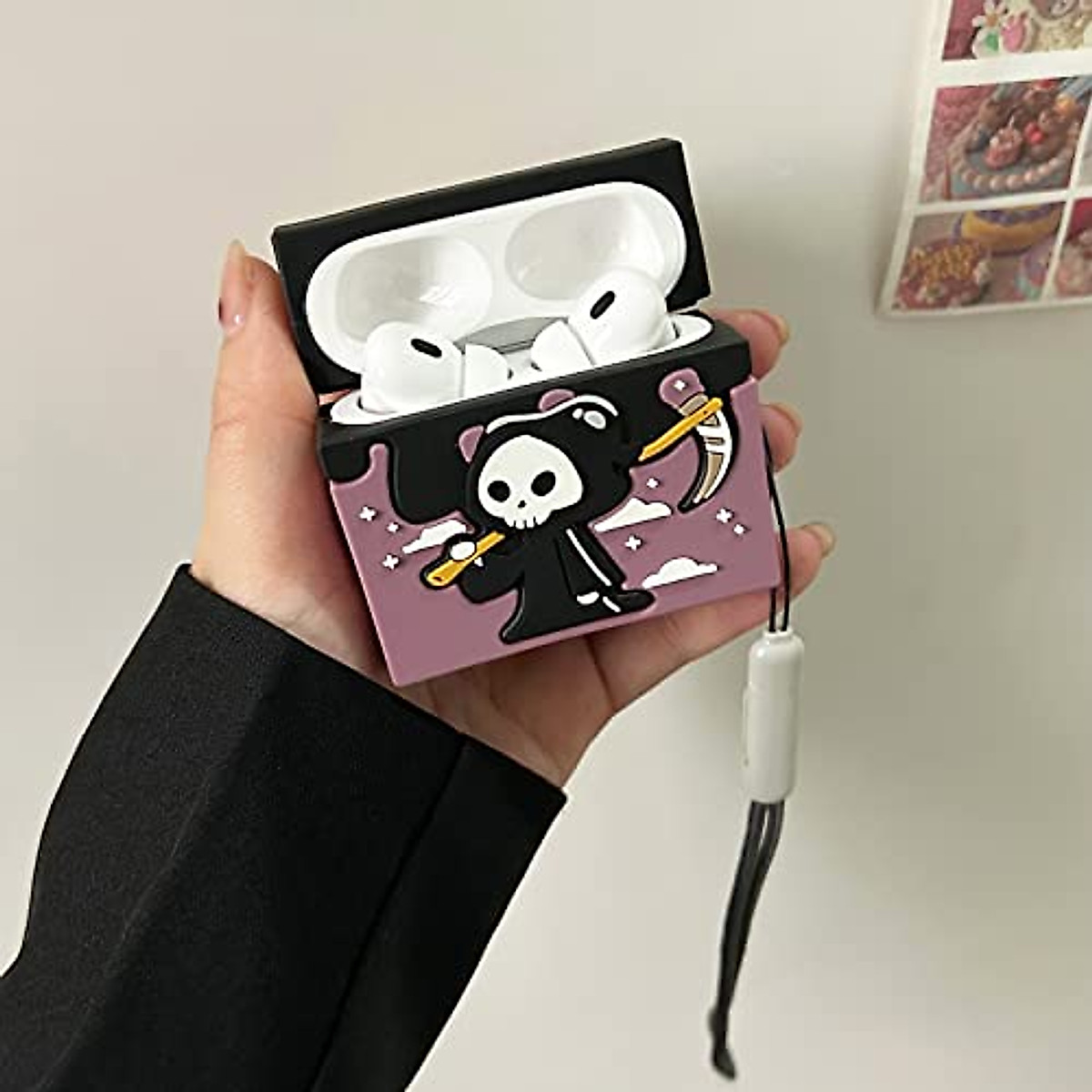 Cartoon Case Design for Apple AirPods Pro (2nd Generation) 2022 Version Adorable Case Soft Silicone Cover Silicone Shockproof Case Anti-Fall Case for Airpod Pro2 Case Goth Milk