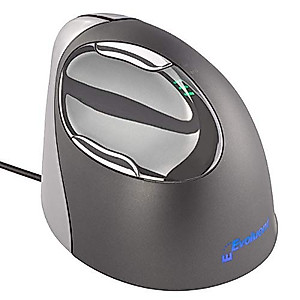 Evoluent VM4R Vertical Mouse 4 for Right Hand – Ergonomic Mouse Wired USB, Helps Reduce Carpal Tunnel, Adjustable Speed & Programmable Buttons, Vertical Ergonomic Wired Mouse, Gaming & Office Use