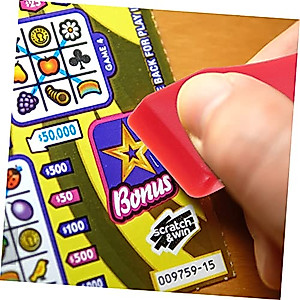 AUTSUPPL 10pcs Scraper Stickers Label Scratcher Ticket Scraper for Pottery Tickets Hanging Craper for Cards Adhesive Labels Ticket Scratch Off Handy Scraper Red Plastic