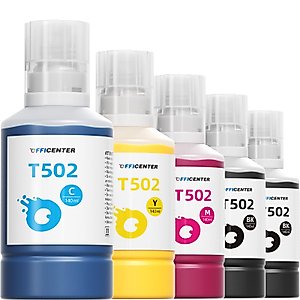 OFFICENTER T502 502 Ink Refill Bottles for EcoTank ET-4760 ET-2760 ET-2750 ET-4850 ET-3760 ET-2850 ET-3710 ET-3850 ET-3750 ET-2803 ET-2720 ET-4700 Printer(2BK C M Y)