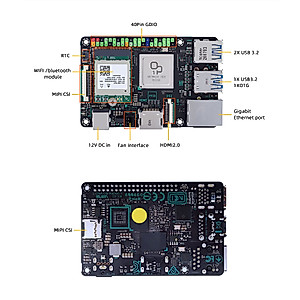 youyeetoo Tinker Board 2S AI Single Board Computer, 4GB RAM 16GB eMMC Support 4K Dual Display, onboard WiFi Bluetooth HDMI DP DSI Android 10 Debian 9(Basic Kit)