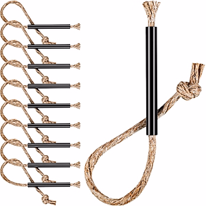 10 Pcs Tinder Fire Starter Rope with 10 Pcs Survival Wick Cord Tinder Aluminum Sleeve Tinder Tube Waterproof Wax Wick Fire Starter Accessory for Fire Starting Camping Hiking Trekking Outdoor Adventure