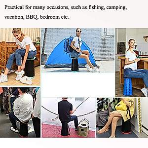 LisLtant Portable Collapsible Stool Folding Retractable Stool Adjustable Telescoping Stool for Camping, Shopping, Hiking, Fishing, Picnic and More(Upgraded)
