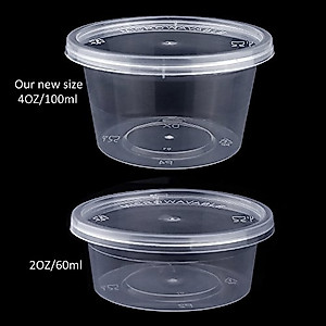Augshy 40 Pack Small Plastic Containers with Lids for Slime, Foam Ball Storage Containers with Lids (4 oz)