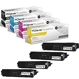 CS Compatible Toner Cartridge Replacement for Brother TN331 TN331BK TN331C TN331M TN331Y 4 Color Set