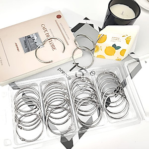 OWLKELA 2 Inch 30 Pack Loose Leaf Binder Rings, Nickel Plated Steel Binder Rings, Keychain Key Rings, Metal Rings for Index Cards, Book Ring, Ideal for School, Home, or Office