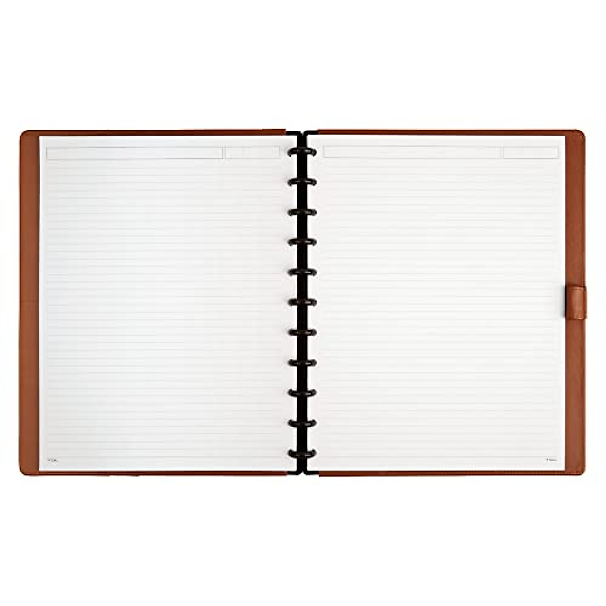 TUL Custom Note-Taking System Discbound Notebook, Letter Size, Leather Cover, Brown