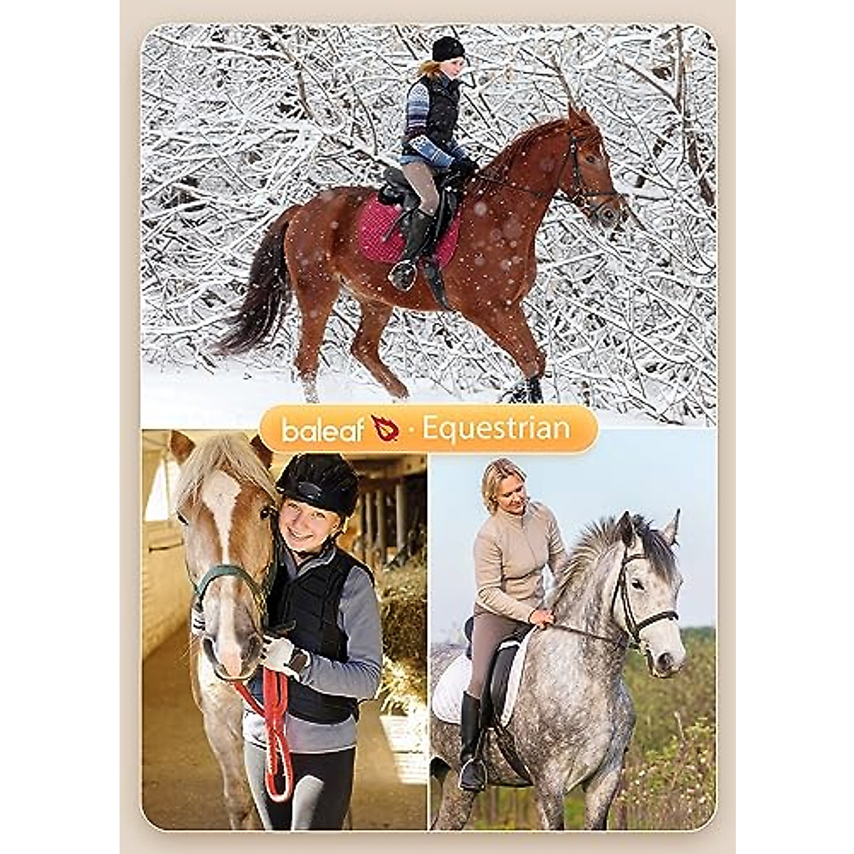 baleaf Women's Winter Riding Pants Full Seat Breeches Fleece Horse Equestrian Tights Horseback Leggings Pockets Grey M