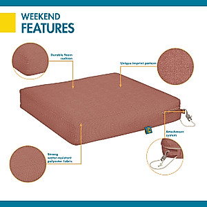 Duck Covers Weekend Water-Resistant Outdoor Dining Seat Cushion, 21 x 21 x 3 Inch, Cedarwood, Dining Chair Cushions