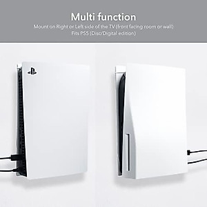 FLOATING GRIP Wall Mount Compatible with Playstation 5 Console (Standard: Fits PS5, White)