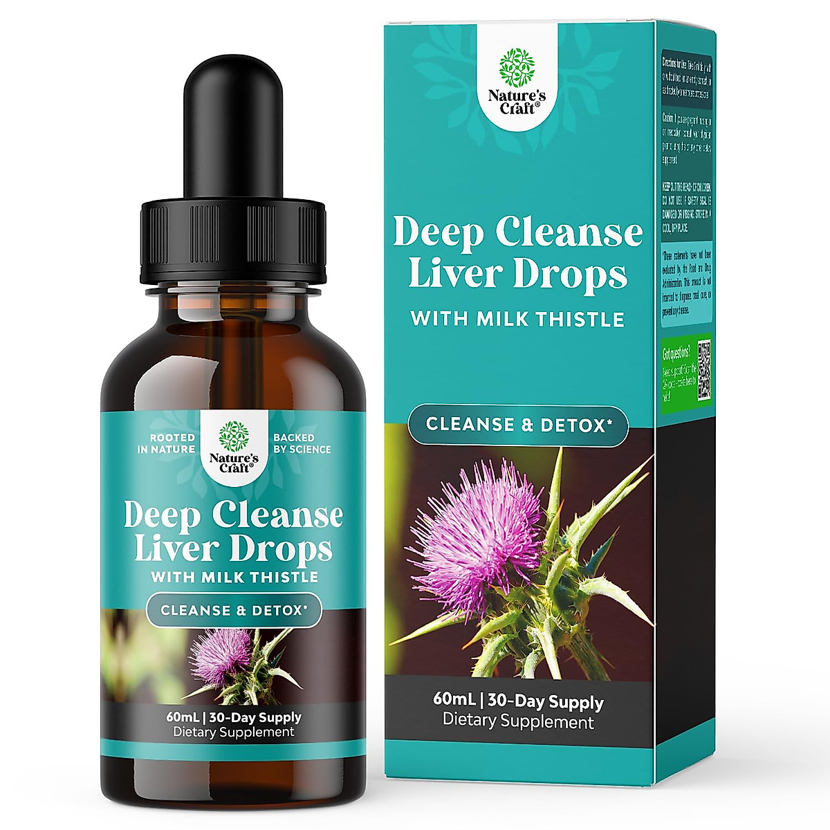 Liver Support Milk Thistle Tincture - Liquid Herbal Supplement with Artichoke Extract for Liver Cleanse Detox & Repair - Liver Detox Cleanse Drops with Dandelion Turmeric and Ginger