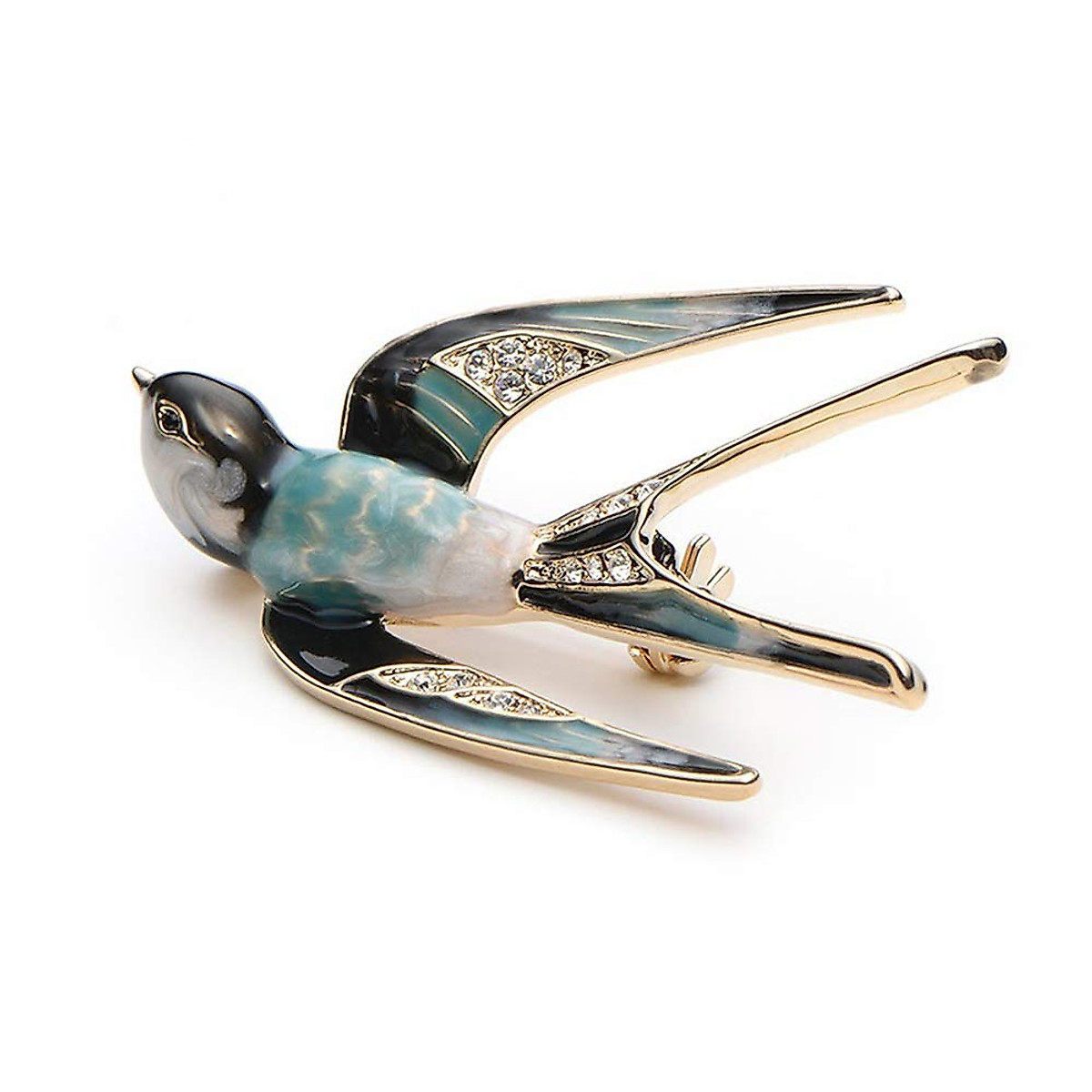 Comelyjewel Premium Lovely Crystal Swallow Animal Brooch Bird Lapel Pin Badge Women Jewelry