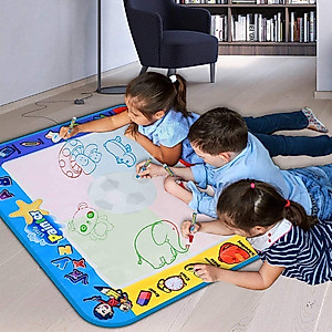 YEEBAY Interactive Whack A Frog Game & Water Doodle Mat, Gifts for Girls Boys Age 2 3 4 5+ Years Old