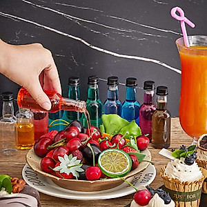 200 Pcs Mini Liquor Bottles 1.7 oz Plastic Empty Spirit Bottle with Black Screw Cap Mini Wine Bottles Hot Sauce Bottles Shot Bottles with Caps Liquid Funnel Easy Pouring Party