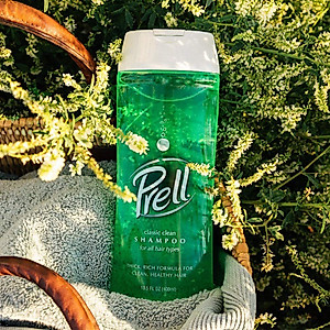 Prell Classic Clean Shampoo, Leaves Hair Healthy, Shiny and Full of Texture without Causing Dryness, Alcohol Free, 13.5 Fl Oz, Pack of 6