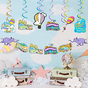 Oh The Places You'll Go Decorations Dr Seuss Party Decorations Oh The Places You'll Go Banner Hot air Balloon Decorations Kindergarten Preschool Graduation Decorations