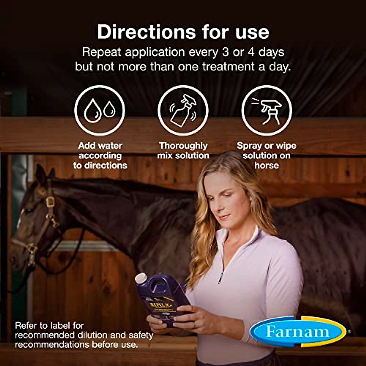 Farnam Repel-X pe Concentrated Fly Spray for Horses, Just Add Water 16 Ounces