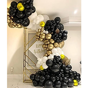 ZFUNBO Black Balloons Different Sizes 95 PCS 18"+12"+10"+5" Matte Black Latex Balloons Black Balloons Garland Kit with Garland Strip for Baby Shower Wedding Halloween Birthday Party Decoration