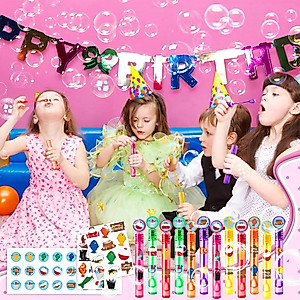 24PCS Gone Fishing DIY Bubble Wands Party Favors 96PCS Stickers for Goodie Bag Fillers Pinata Stuffers, Mini Bubble Bulk Birthday Party Supplies Toys Gifts Class Prizes for Toddlers Boys Girls