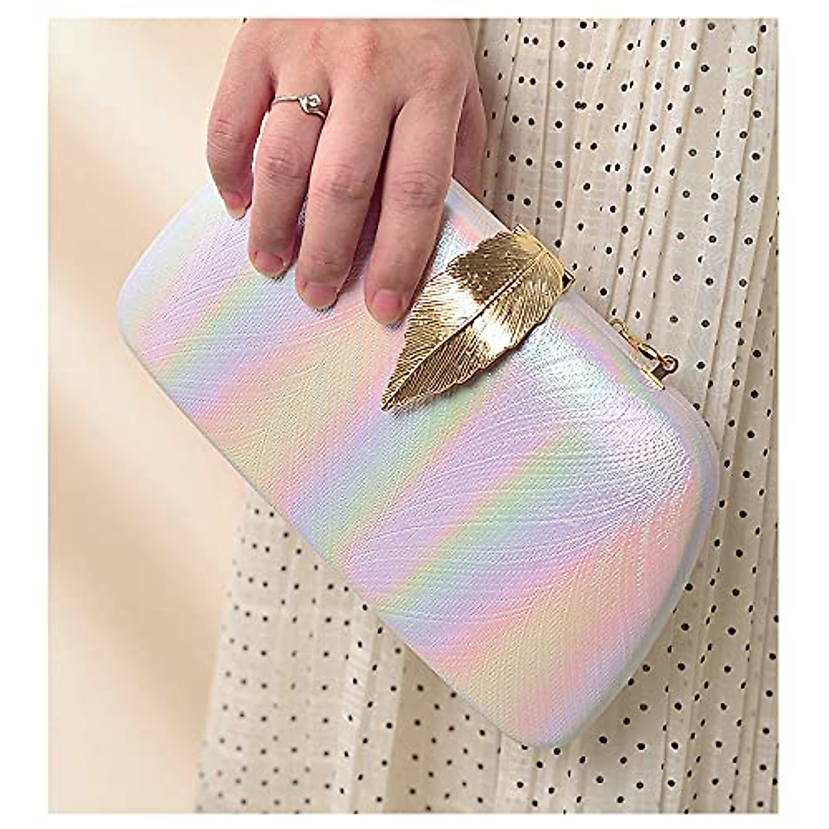 Evening Bag Small Clutch Purses Bag Handbags Purses With Detachable Chain Strap for Wedding Prom Bride and Party Ladies (Turquoise)