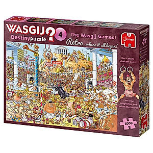 Jumbo, Wasgij, Retro Destiny 4 - The Wasgij Games!, Unique Jigsaw Puzzles for Adults, 1,000 Piece