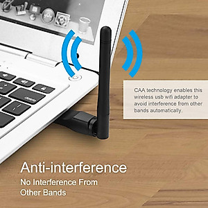 150Mbps Wireless USB WiFi Adapter,150Mbps Data Transmission,64/128/152-digit WEP Encryption Wireless Network Card for PC/Desktop/Laptop,Support Windows XP/Vista/7/8/10, Mac OS