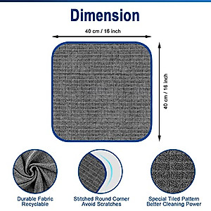 Airlab Microfiber Towels for Cars Wash & Drying Auto Detailing, Highly Absorbent, Lint-Free, Streak-Free, All-Purpose Cleaning Cloths for Household, 16" x 16", Pack of 8, Grey