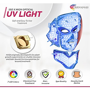 Light Therapy Face Mask Rejuvenation FDA Cleared PDT 8-in-1 LED Facial Red Light Therapy Face & Neck Lift & Tightening Machine, Anti Aging, Dark Spot Remover Device + Ice Roller for Face (Rose Gold)