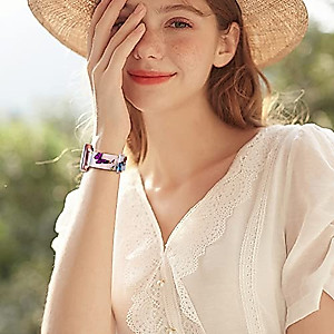 GEAK Transparent Band Compatible for Samsung Watch 4 Bands/Galaxy Watch 5 Band 40mm/ Galaxy Active 2 Watch Bands,20mm Soft Pattern Printed Fadeless Strap for Galaxy Watch 3 41mm Women Butterfly