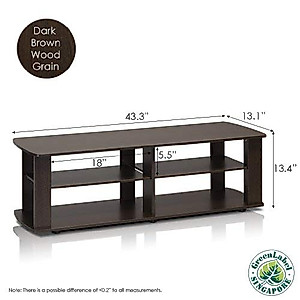 Furinno 11191BK THE Entertainment Center TV Stand, Black