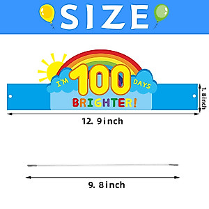 MISS FANTASY 36 Pieces 100 Days of School Crowns 100 Days of School Photo Booth Props 100th Day of School Hats for Kids 100 Days of School Celebration Party Decorations School Classroom