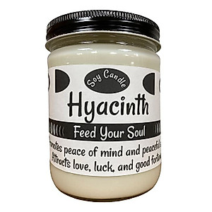Hyacinth 16 Ounce Jar Candle - All Natural Handmade Soy Candle
