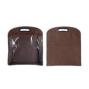 TcJ-Chen 3 Sizes Handbags Storage Dust Cover Bag Storage Hanging Closet Organizer Purse (Brown)