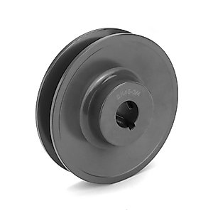 QWORK BK4534 V-Belt Pulley Single Groove, 4L/A or 5L/B V-Belt, 3/4" Bore, 4.25" OD A Belt or Cross Section Classical Cast Iron Fixed Bore 1 Groove V-Belt Sheave, for Many Existing Drive Design