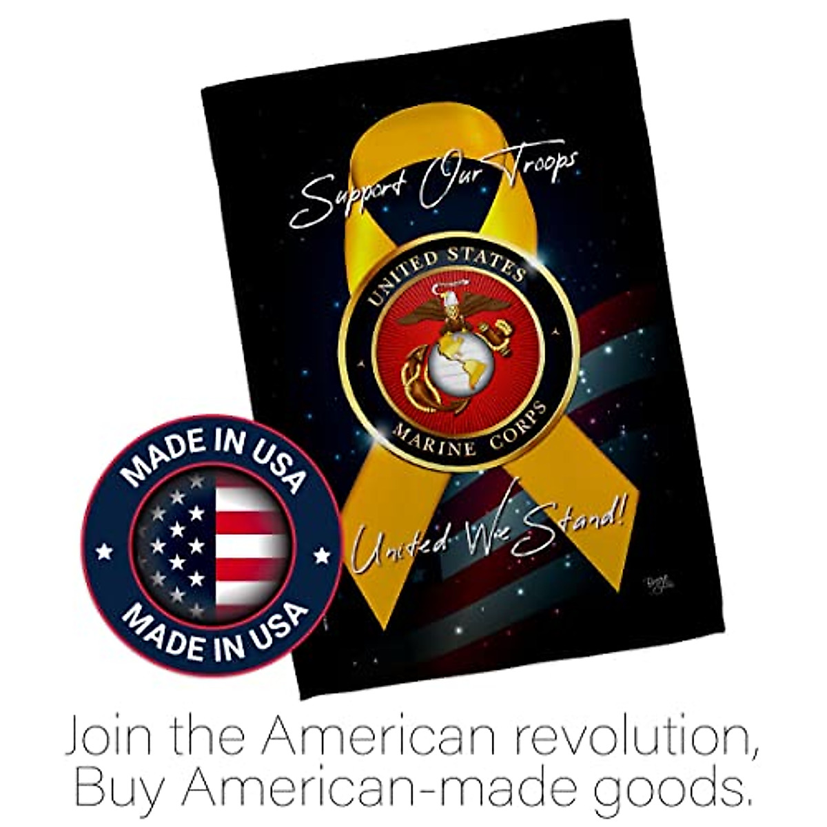 Breeze Decor Support Marine Corps Garden House Flag Kit Armed Forces USMC Semper Fi United State American Military Veteran Retire Official Decoration Banner Small Yard Gift Double-Sided, Made in USA