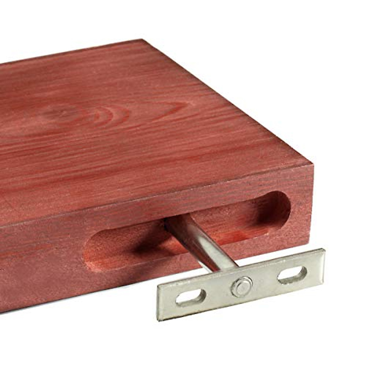 Rustic Farmhouse 3 Tier Floating Wood Shelf - Floating Wall Shelves (Set of 3), Hardware and Fasteners Included (Cherry, 3 Tier)