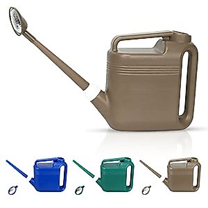 1.5 Gallon Watering Can for Outdoor & Indoor Plants, Large Garden Watering Pot with Lightweight and 5.5L Capacity, Plastic Watering Can with Long Spout and Metal Removable Sprinkler Head, Grey