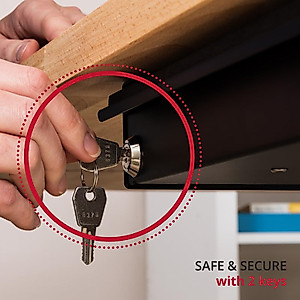 Penn Elcom Under Desk Laptop Drawer, Lockable, for 20” Laptops - Premium Sliding Security Drawers - Model EX-6171B